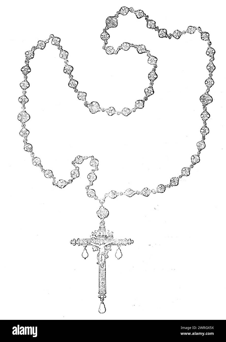 Rosary Tattoo Stencil