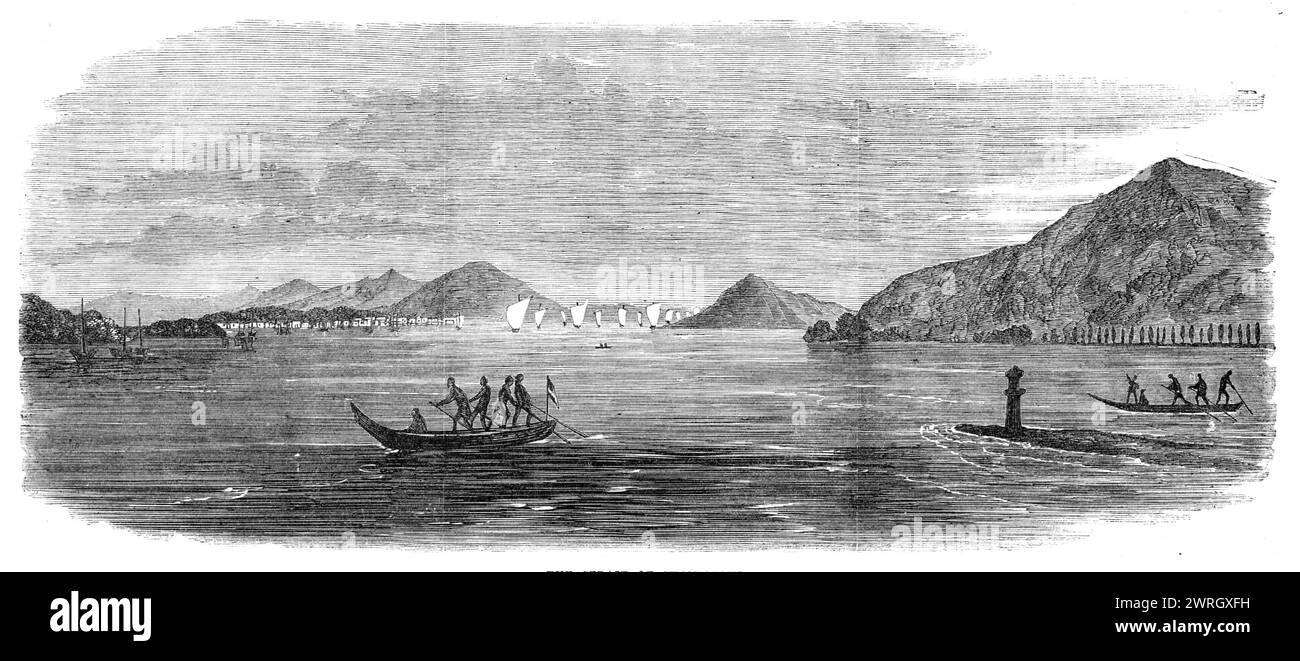 Scenes in Japan: the Strait of Simonosaki, 1864. 'The western entrance ...