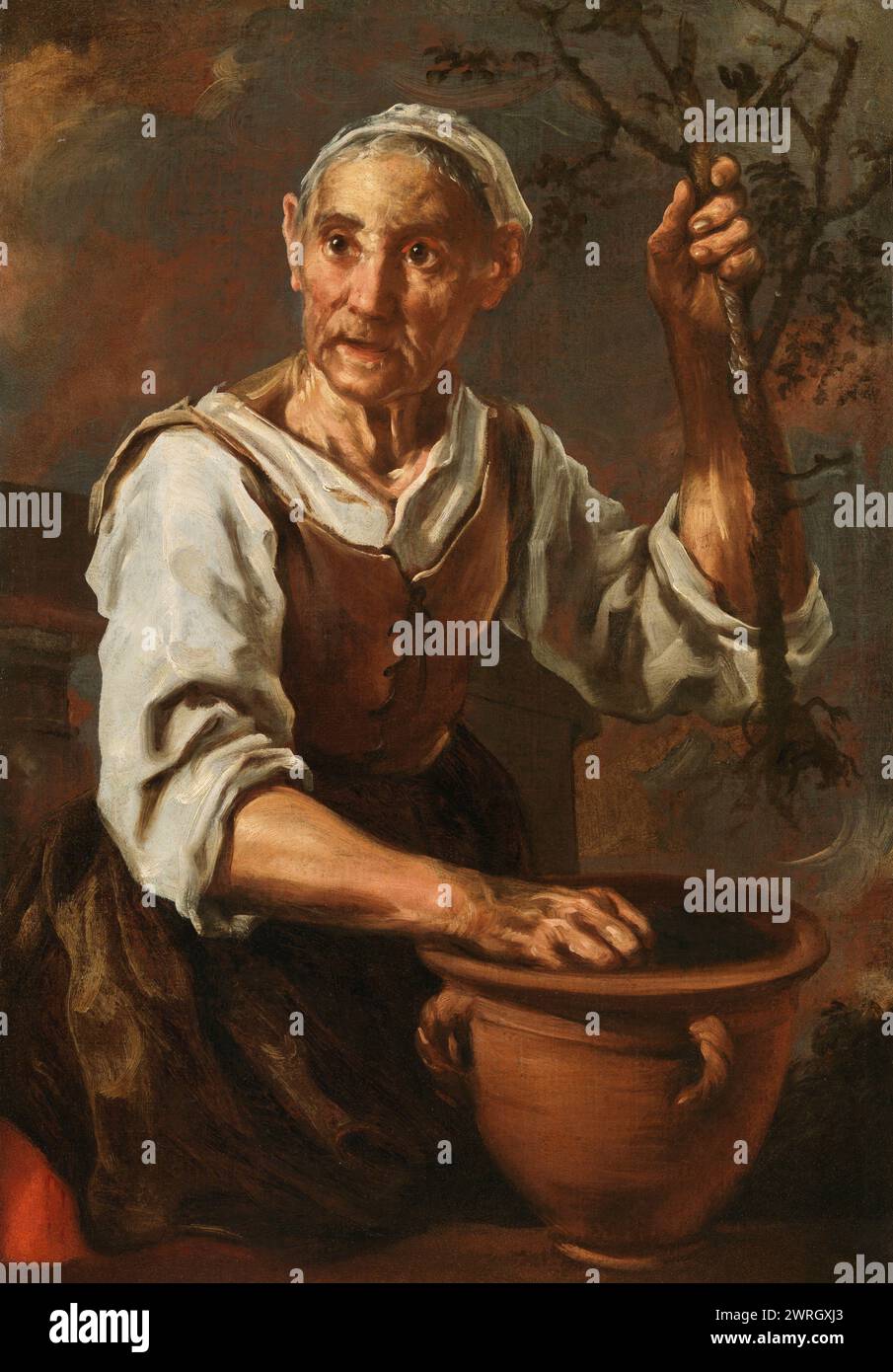 Donna che invasa un alberello (Woman planting a small tree), c.1654 ...