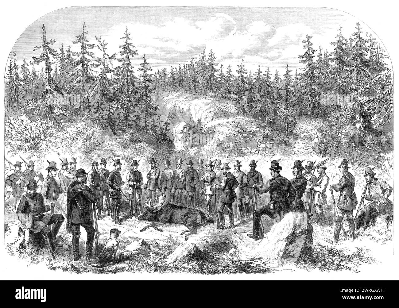 Visit of the Prince and Princess of Wales to Sweden: elk-shooting in ...