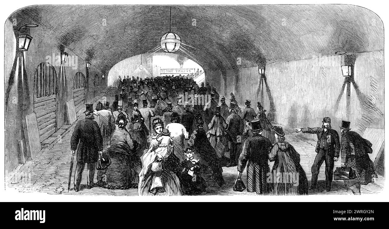 The Charing-Cross Railway: covered way leading to the platform, 1864 ...