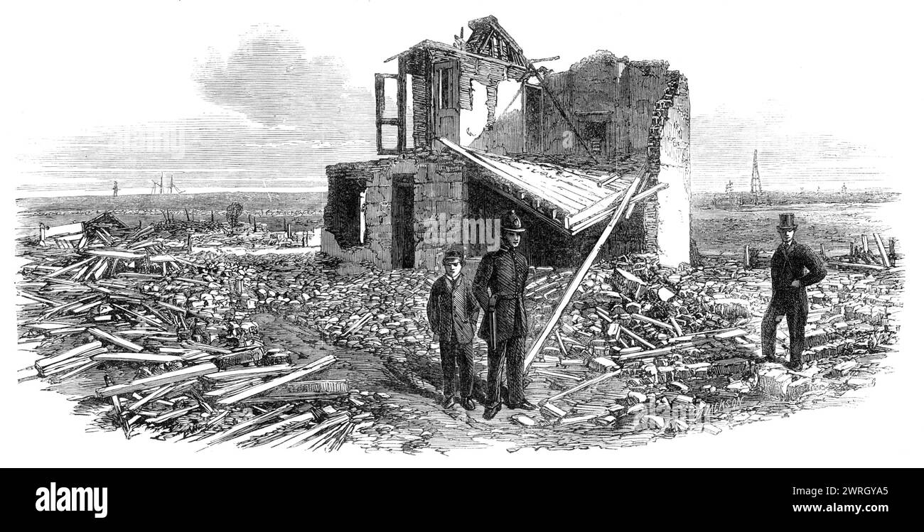 The explosion of a gunpowder magazine near Erith: ruins of Rayner's ...