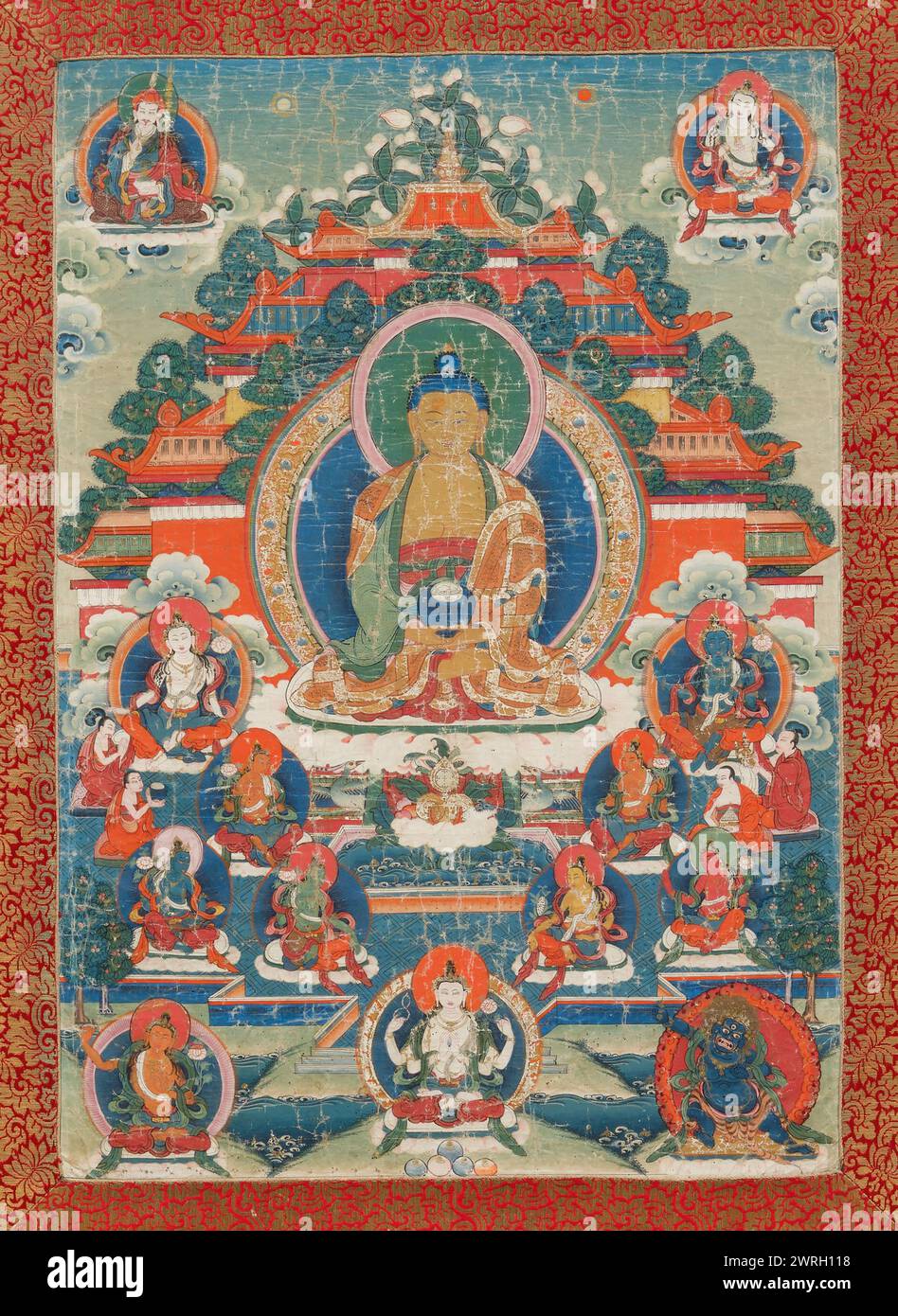 Thangka of Amitabha in the pure land of Sukhavati, 19th century ...