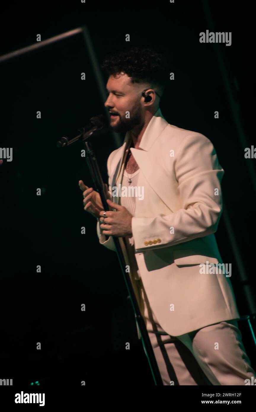 London, United Kingdom. 12th March 2024. Calum Scott on stage for a one ...