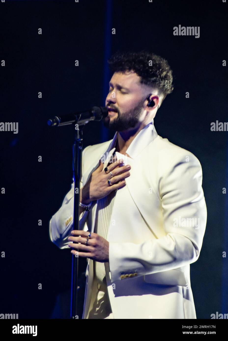 London, United Kingdom. 12th March 2024. Calum Scott on stage for a one ...