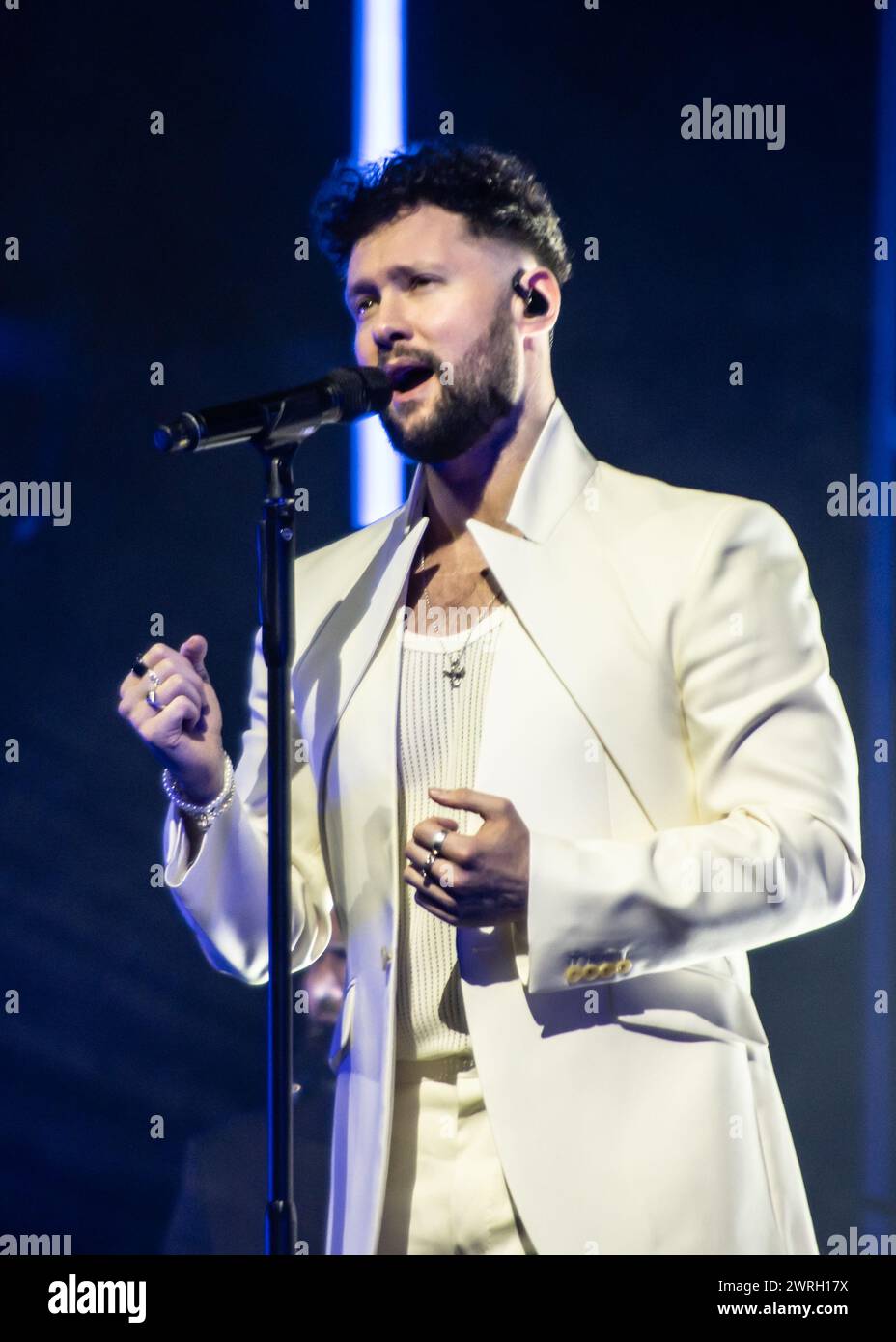 London, United Kingdom. 12th March 2024. Calum Scott on stage for a one ...