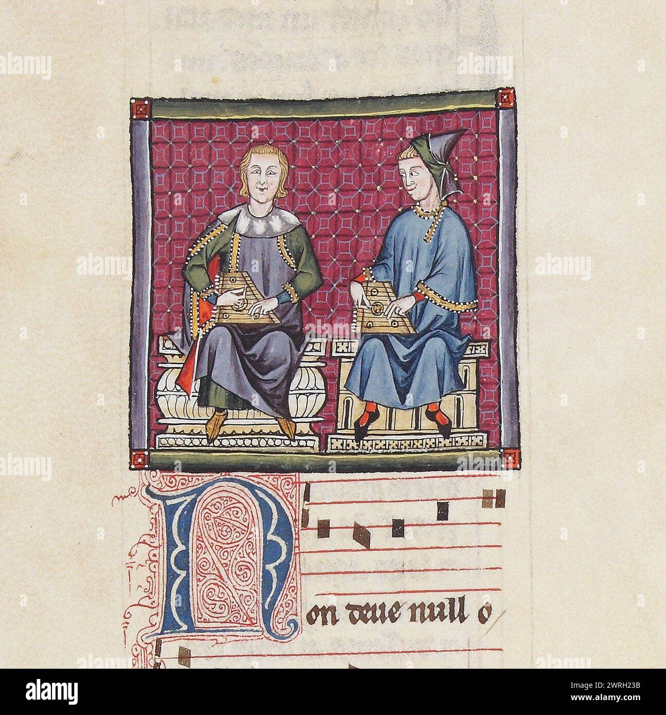 Illustration from the codex of the Cantigas de Santa Maria, c. 1280 ...