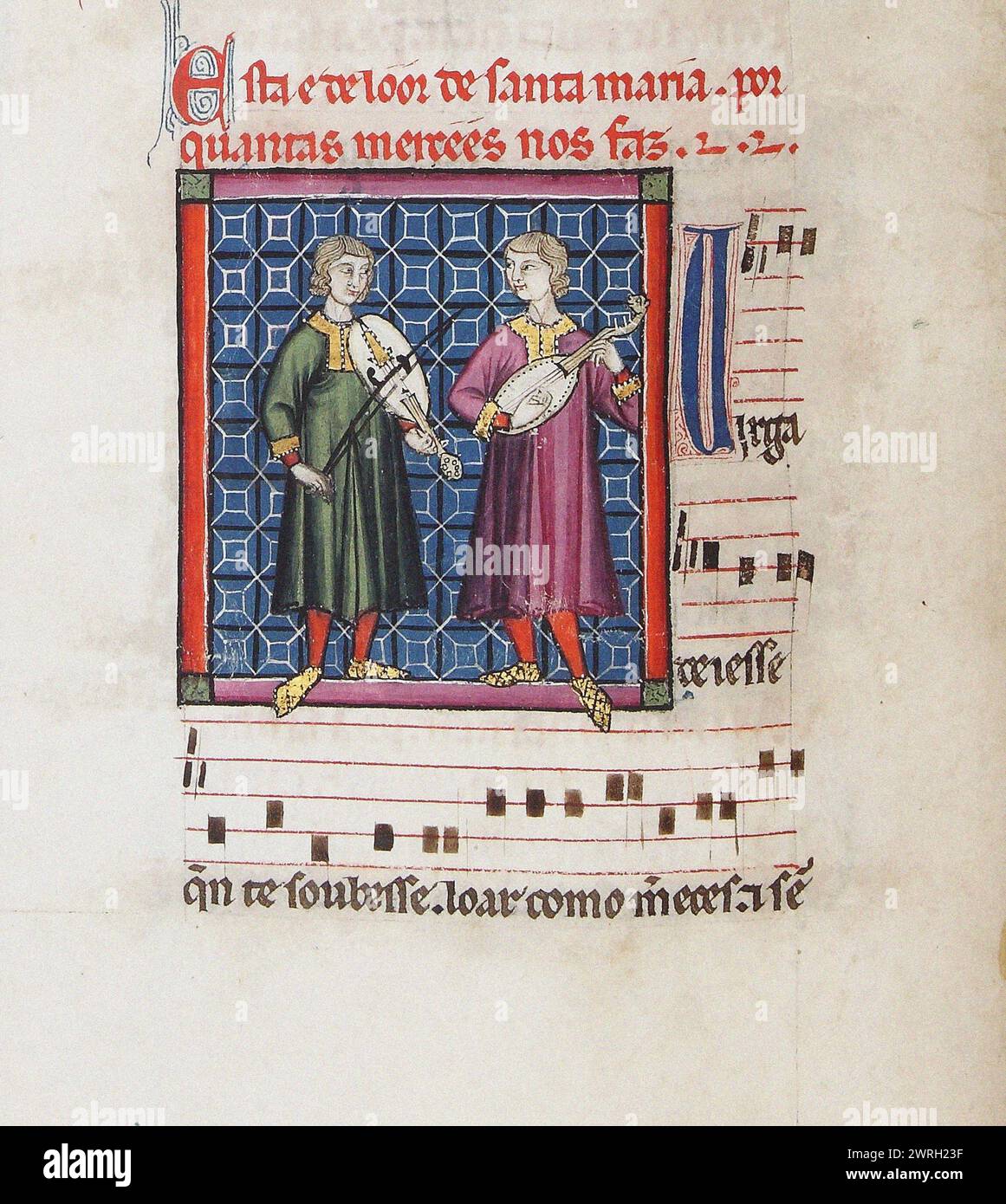 Illustration from the codex of the Cantigas de Santa Maria, c. 1280 ...