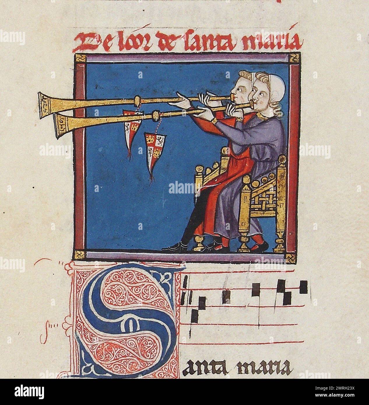 Illustration from the codex of the Cantigas de Santa Maria, c. 1280 ...