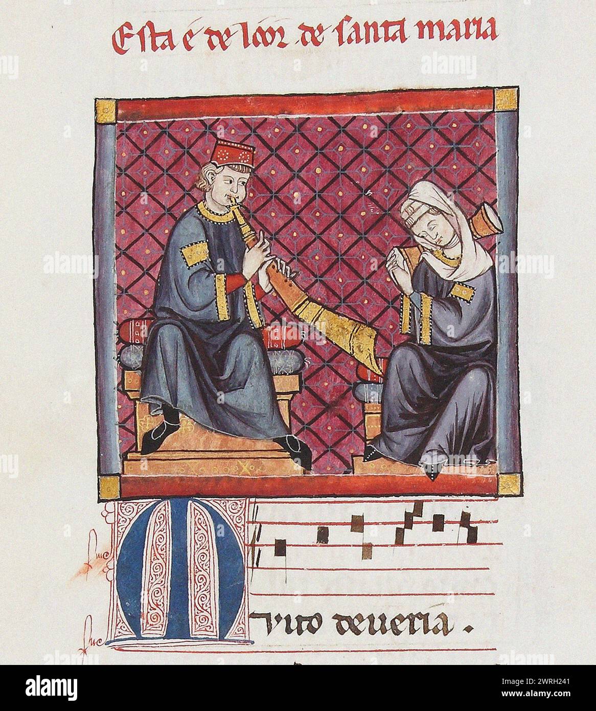 Illustration from the codex of the Cantigas de Santa Maria, c. 1280 ...