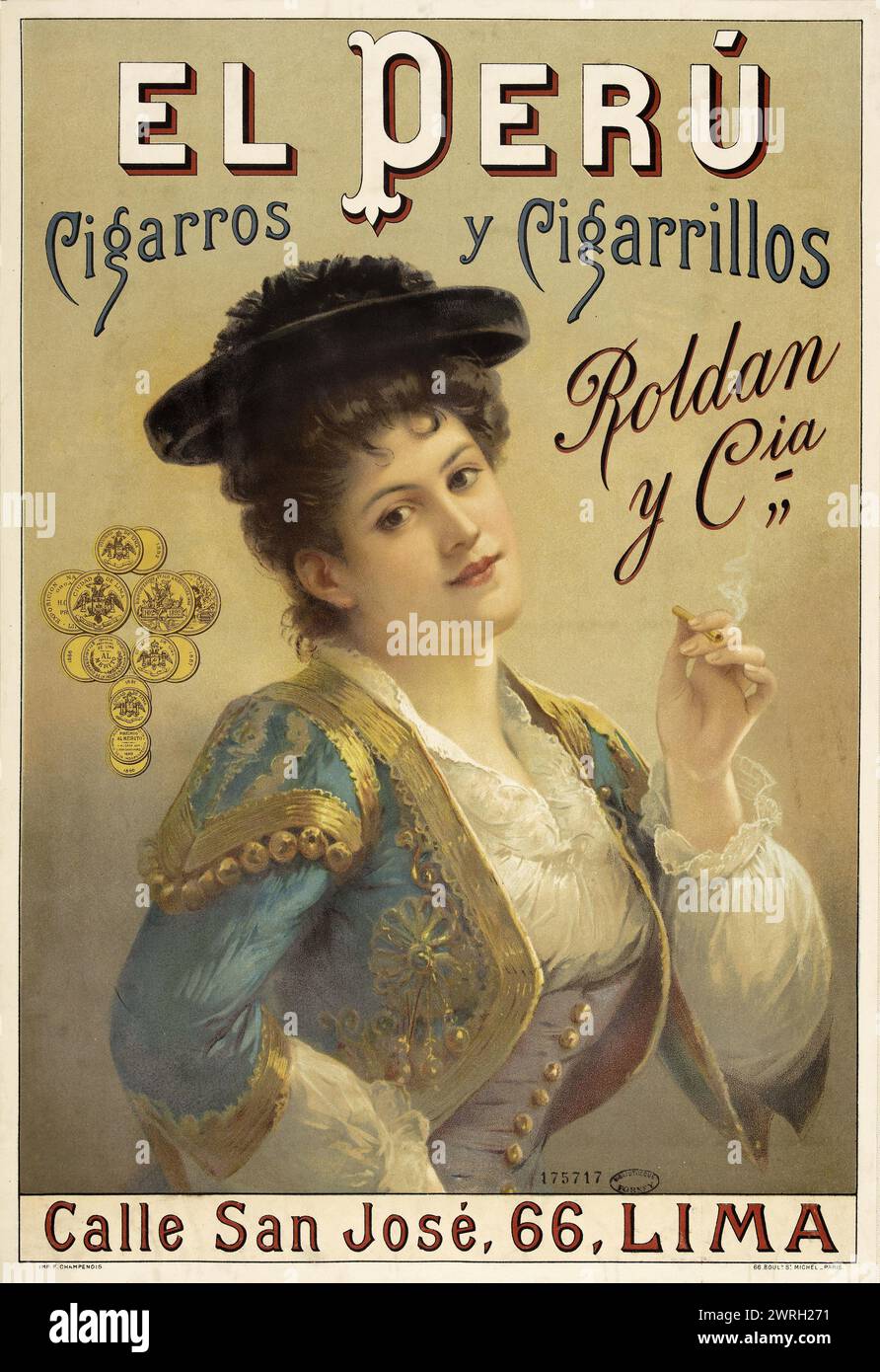El Peru. Cigarros y cigarillos, 1895. Private Collection Stock Photo ...