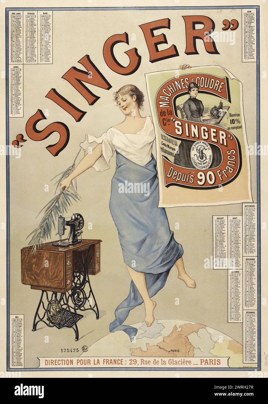Singer Machines , 1891. Private Collection Stock Photo - Alamy