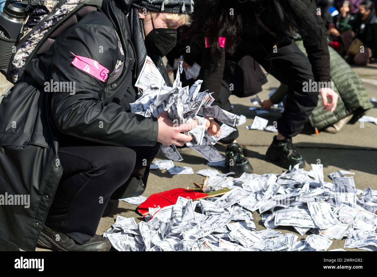 Seattle, USA. 12th Mar 2024. Pro Palestine Protestors gathered in the ...