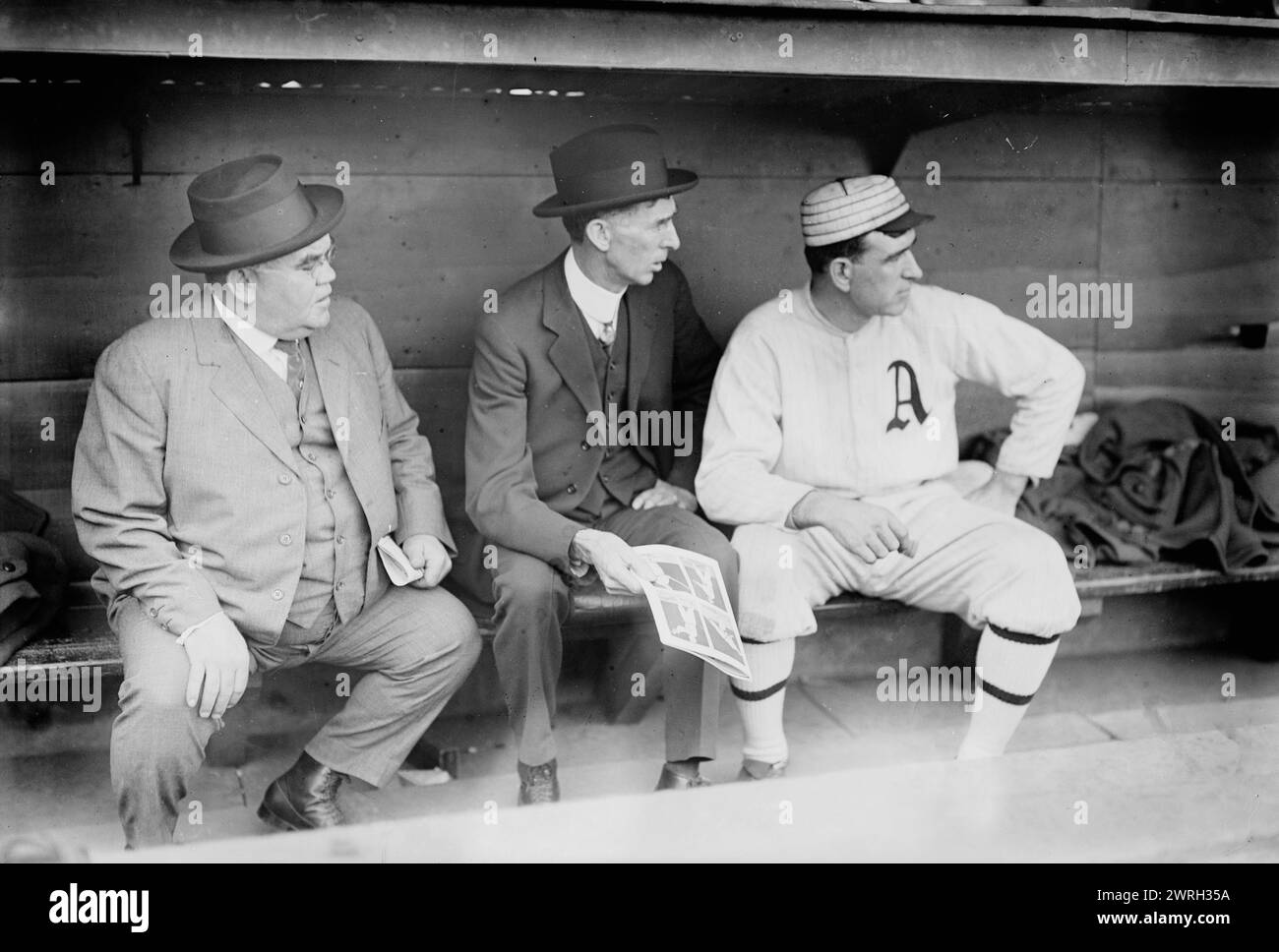 Connie Mack & Ira Thomas (coach), Philadelphia AL (baseball), 1914 ...
