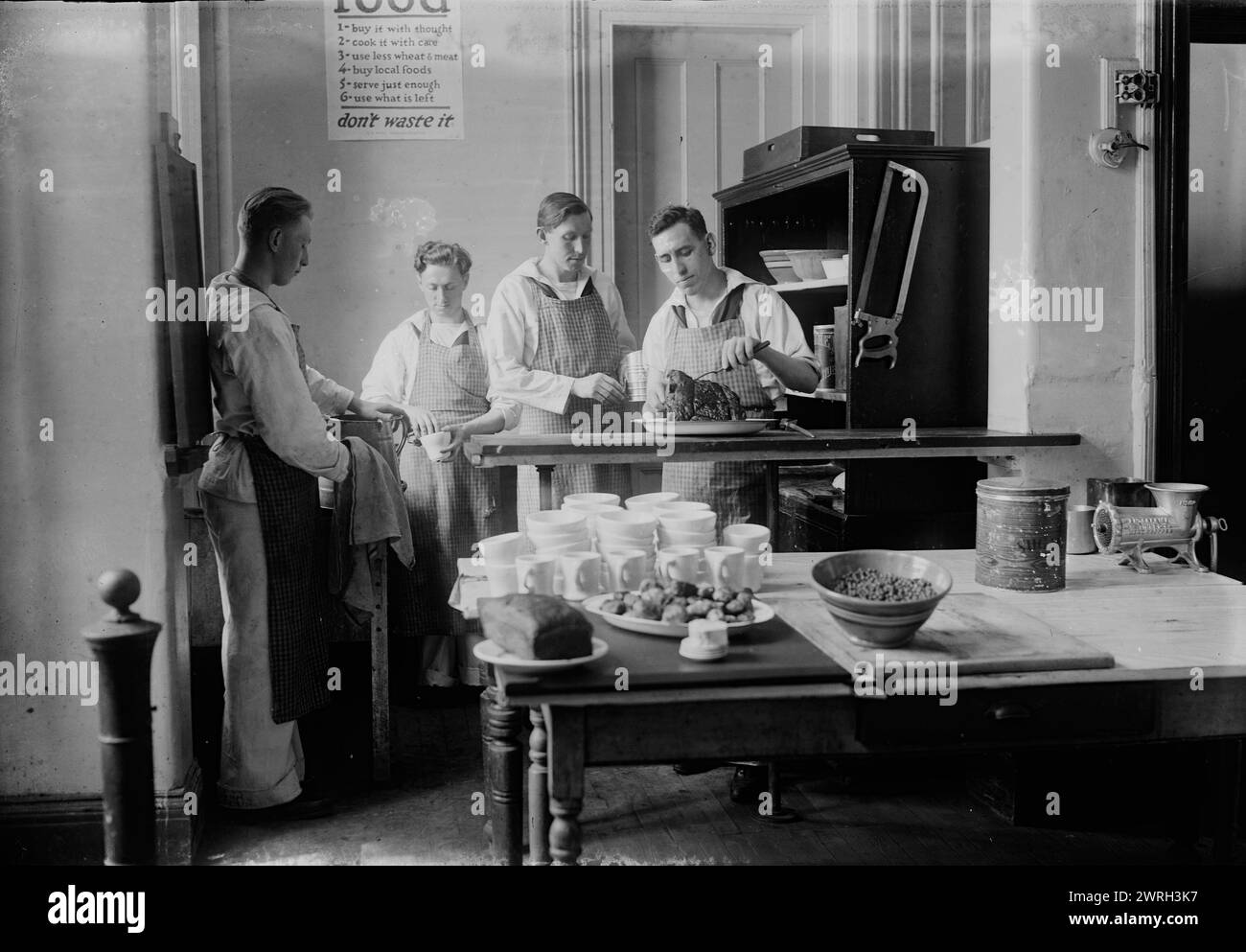 Sink & mop duty, between c1915 and 1918. Students at the New York ...