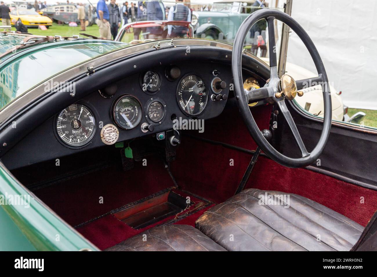 Classic car interior at the London Concours Stock Photo - Alamy
