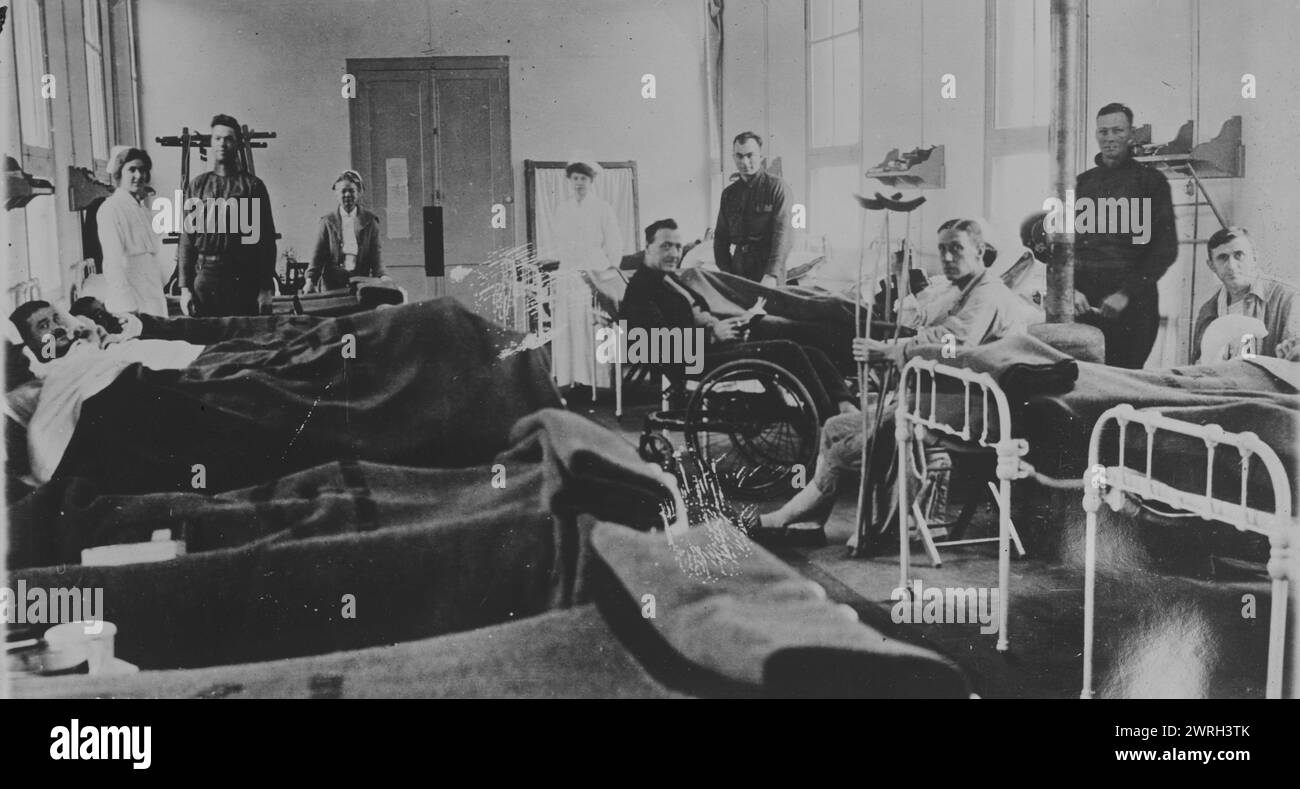 American wounded in base hospital, France, 1917 or 1918. American ...