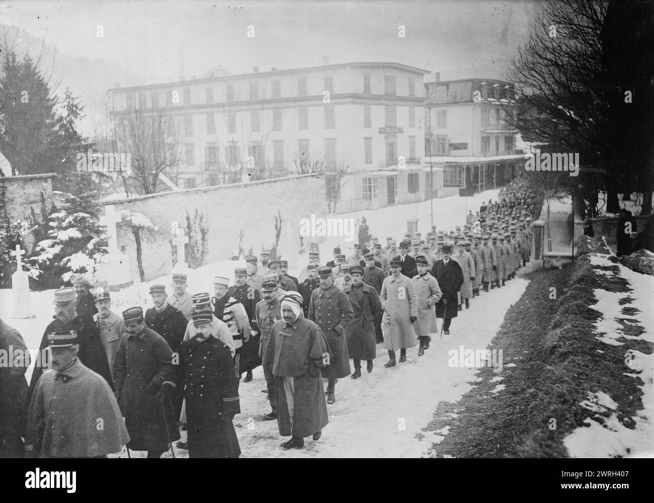 Engelberg, funeral of French soldier, between c1915 and 1918. A funeral ...