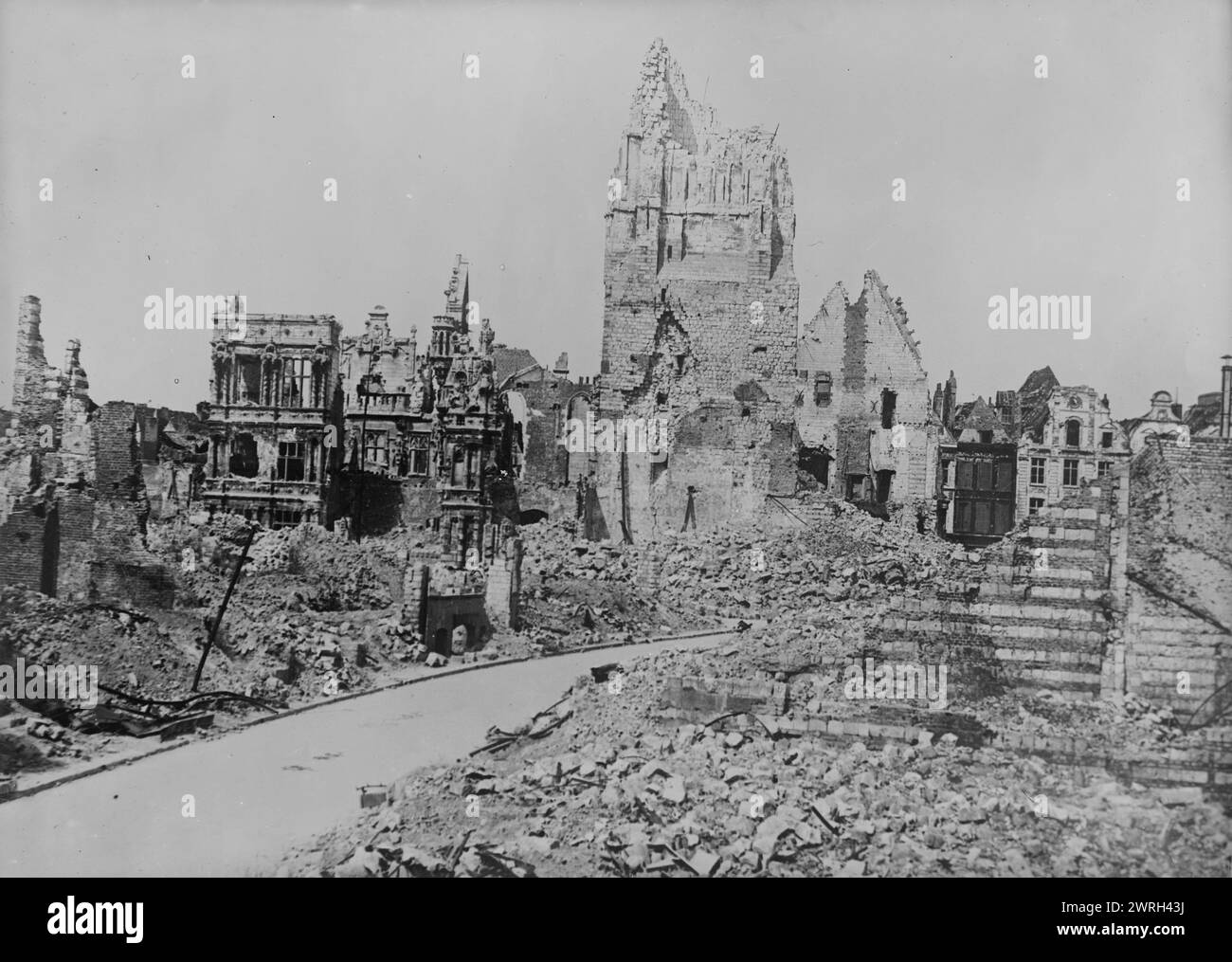 Hotel de Ville, Arras, 26 May 1917. Ruins of the Hotel de Ville, Arras ...