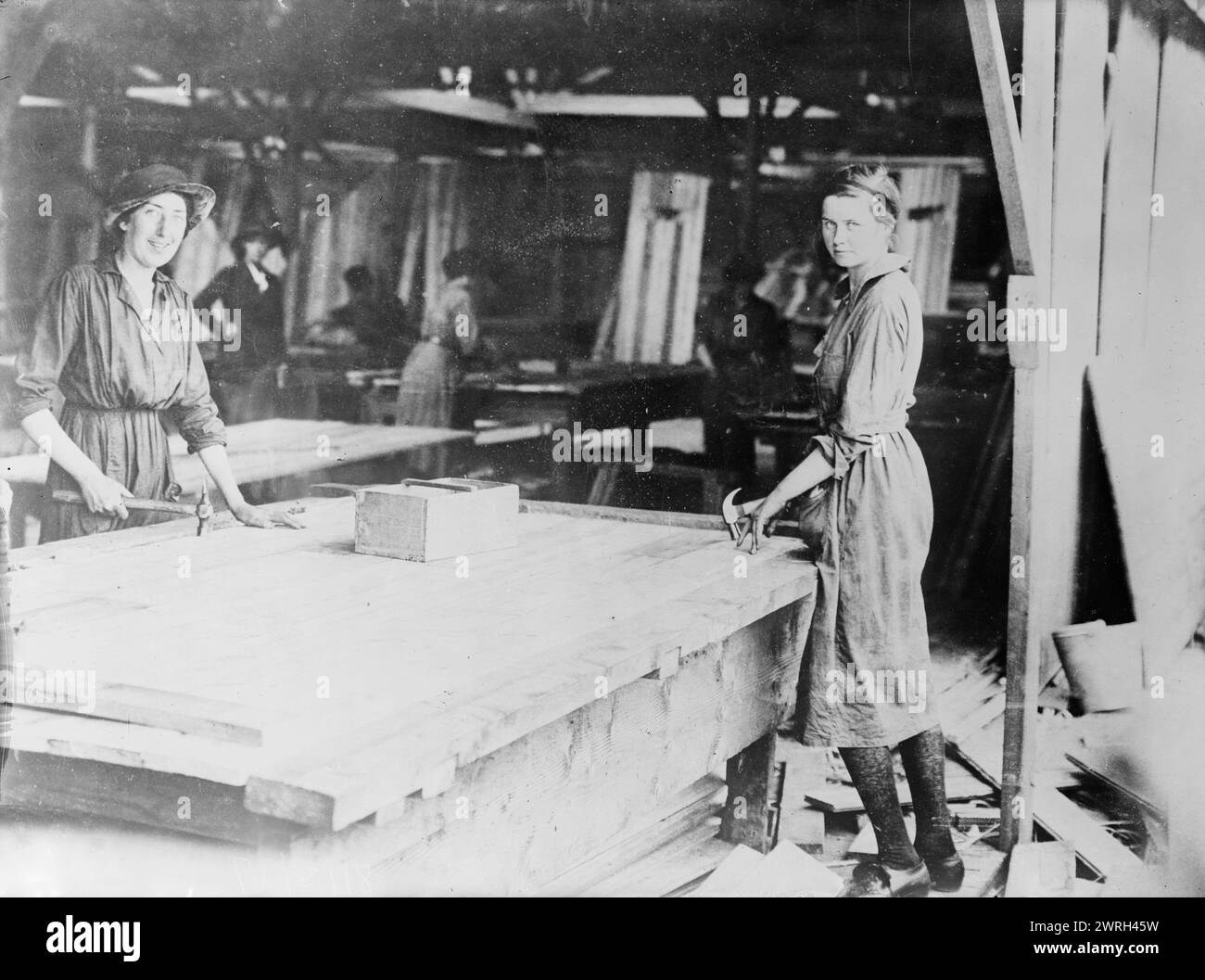 British women carpenters near the front, between c1915 and 1918 ...