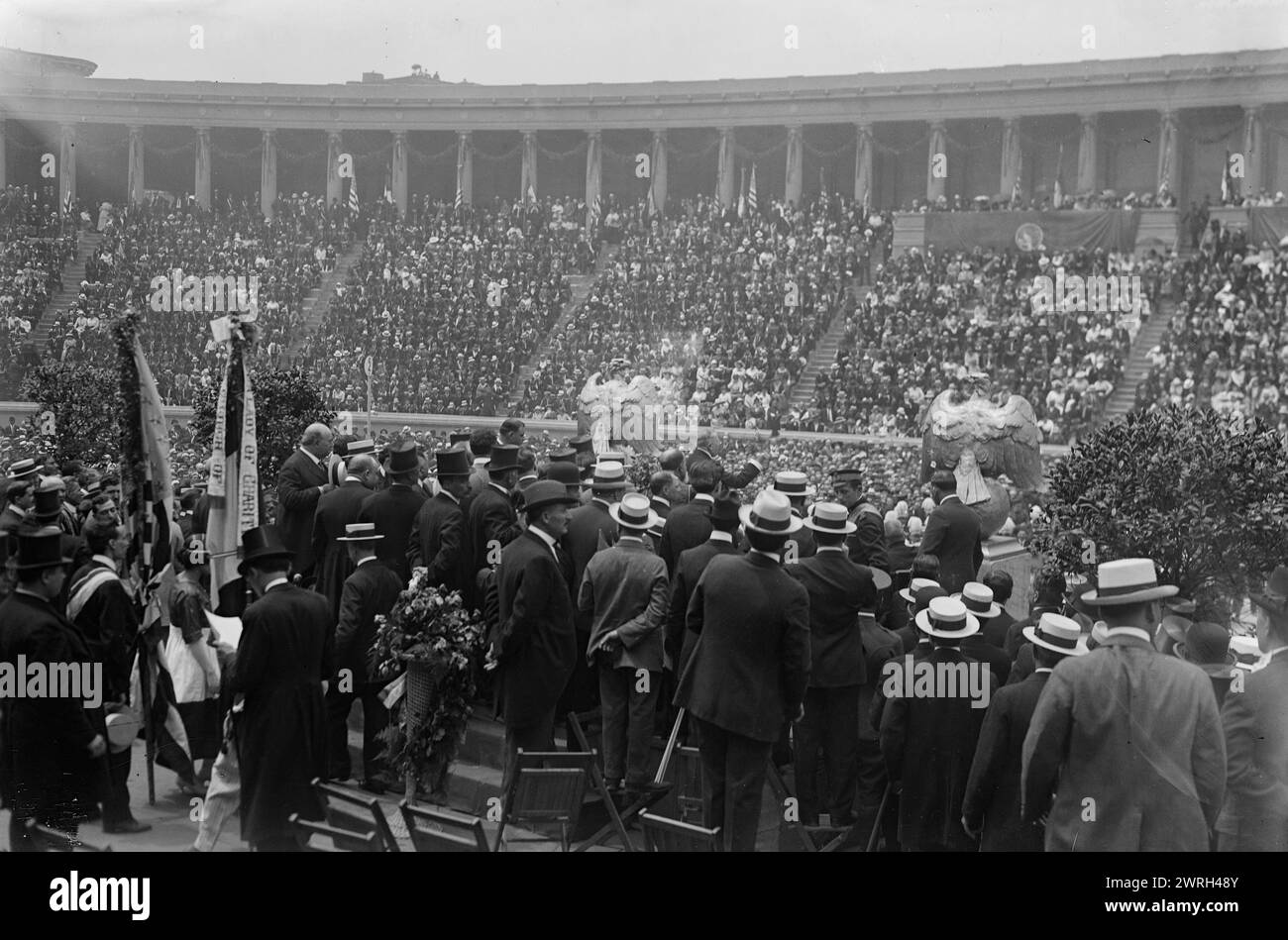 Italians in stadium, 23 Jun 1917. Crowd at a ceremony honoring Prince ...