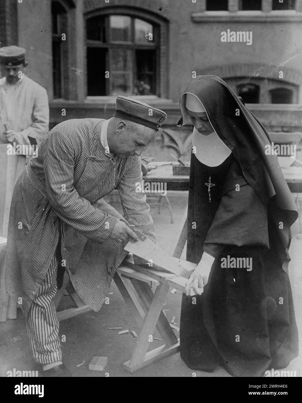 Convalescent German soldier, between c1915 and 1918. A German soldier ...