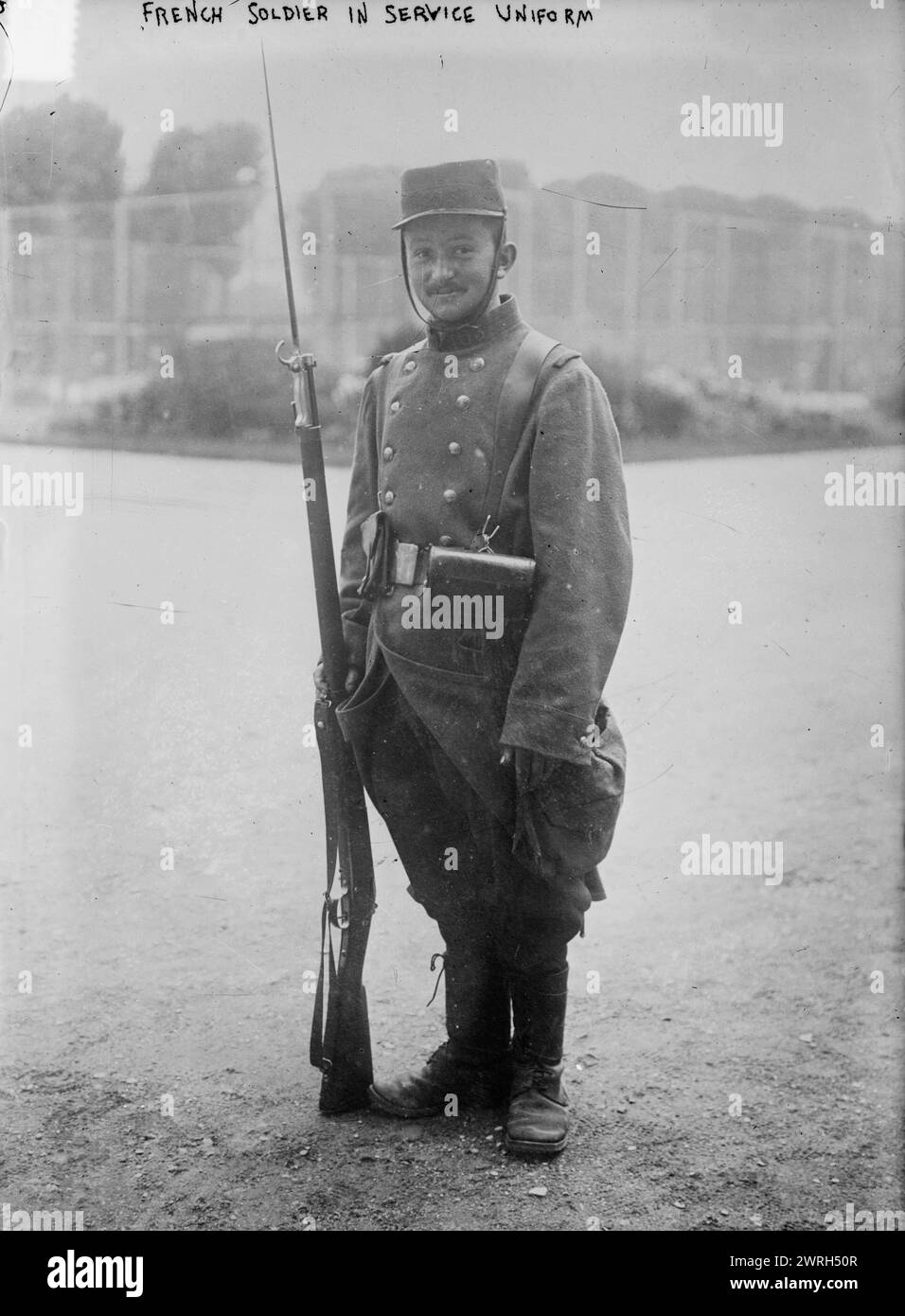 French soldier in service uniform, between c1914 and c1915. A French ...