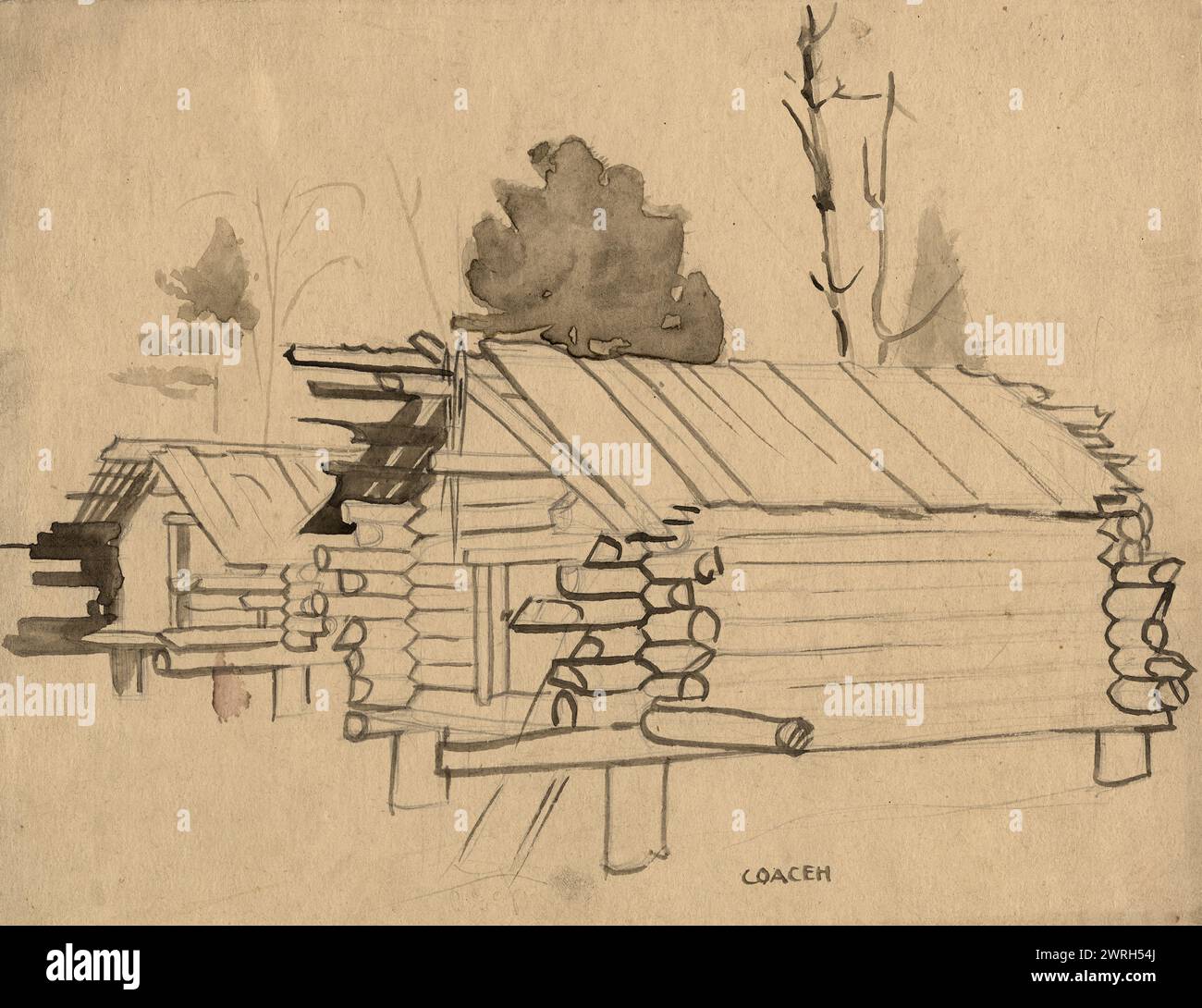 Storehouses, Selkups, 1920. V. I. Surikov Museum of Art in Krasnoiarsk ...