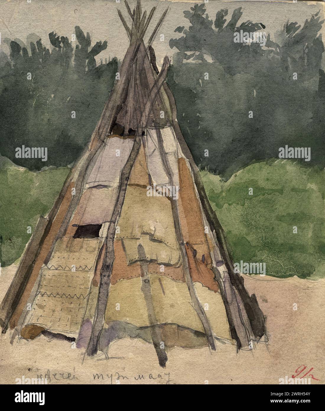 Plague in the forest, Selkups, 1920. V. I. Surikov Museum of Art in ...