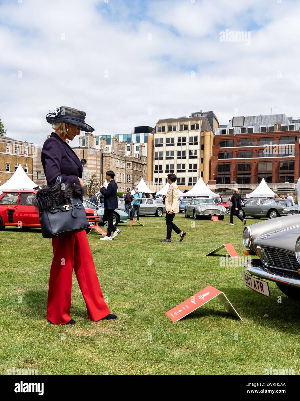 Guests at the London Concours classic car show Stock Photo - Alamy
