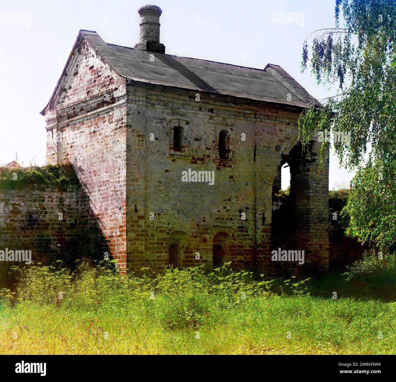 Very old stone building in the garden of the Rostov Kremlin, which ...