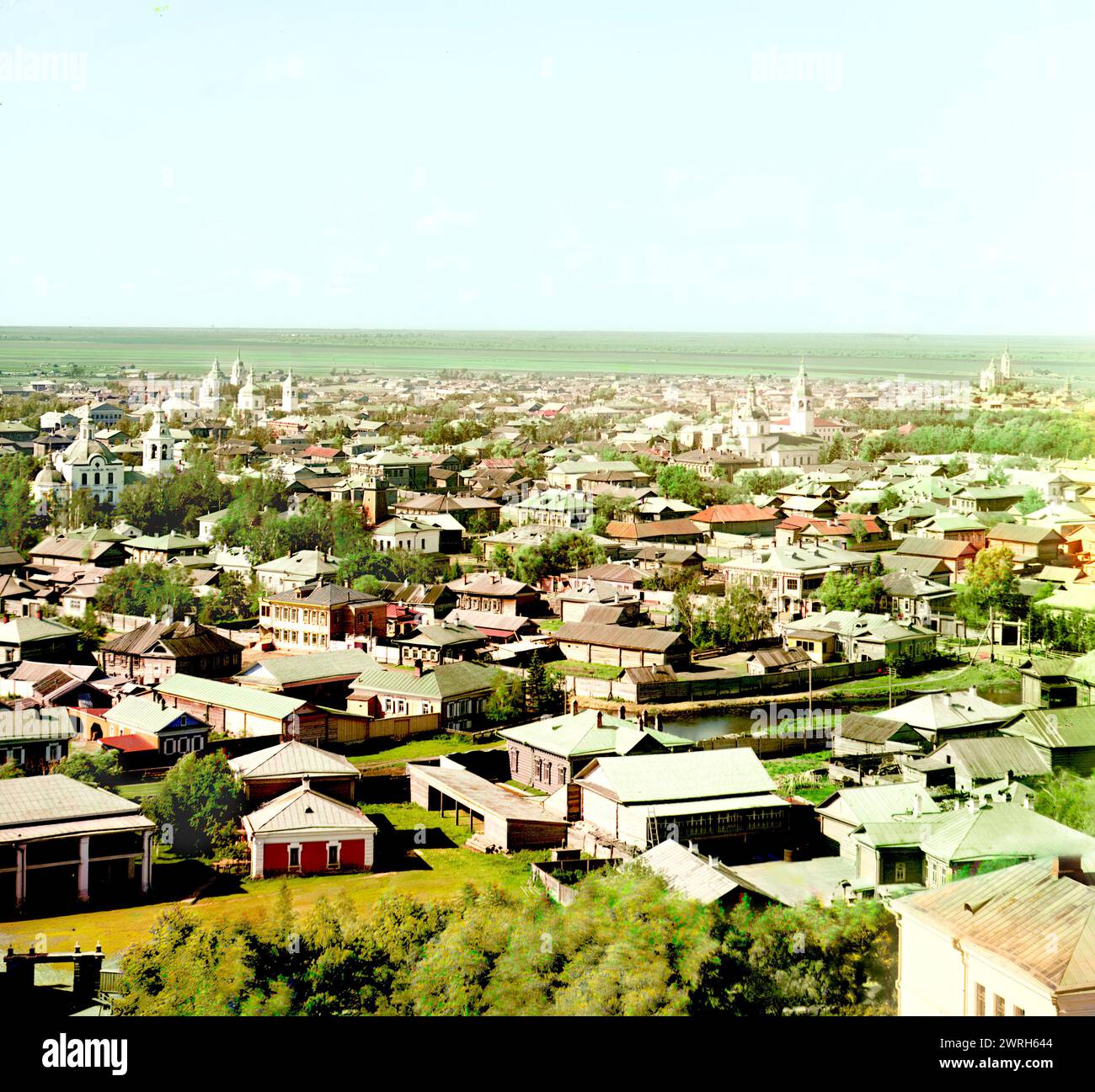 City of Tobolsk from the northeast; in the distance one can see the ...