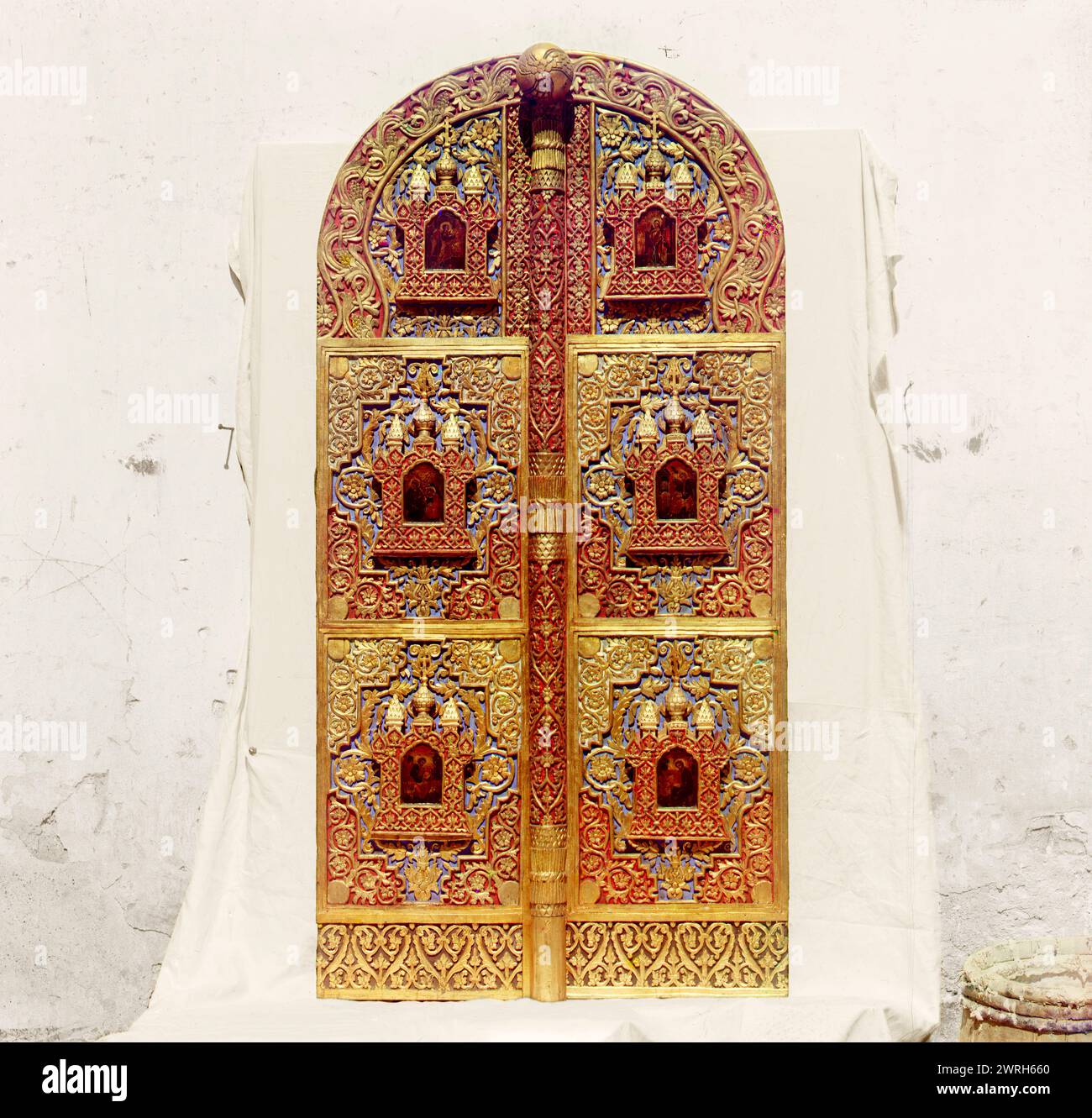 Carved wooden Holy Gates from the seventeenth century in the Rostov ...
