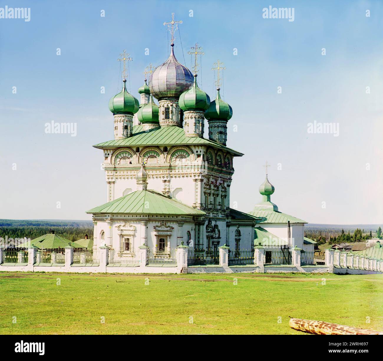 Old church of Saint Nicholas the Wonder Worker, Nyrob, 1910 Stock Photo ...