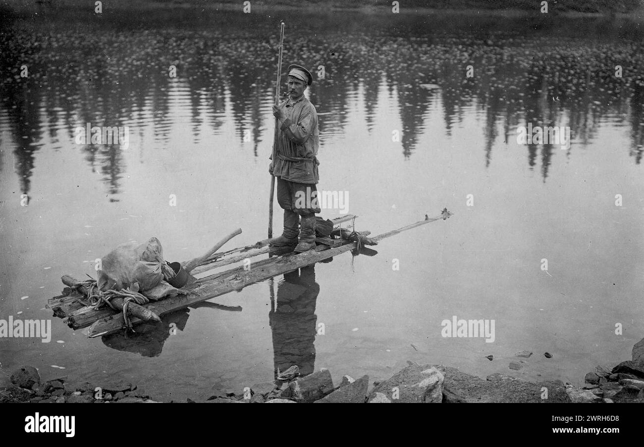 River floating expedition in Black and White Stock Photos & Images - Alamy
