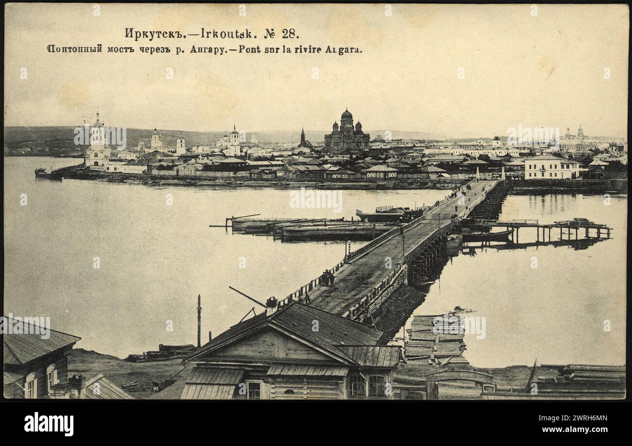 Irkutsk Pontoon bridge over the Angara River, 1904-1914. National ...