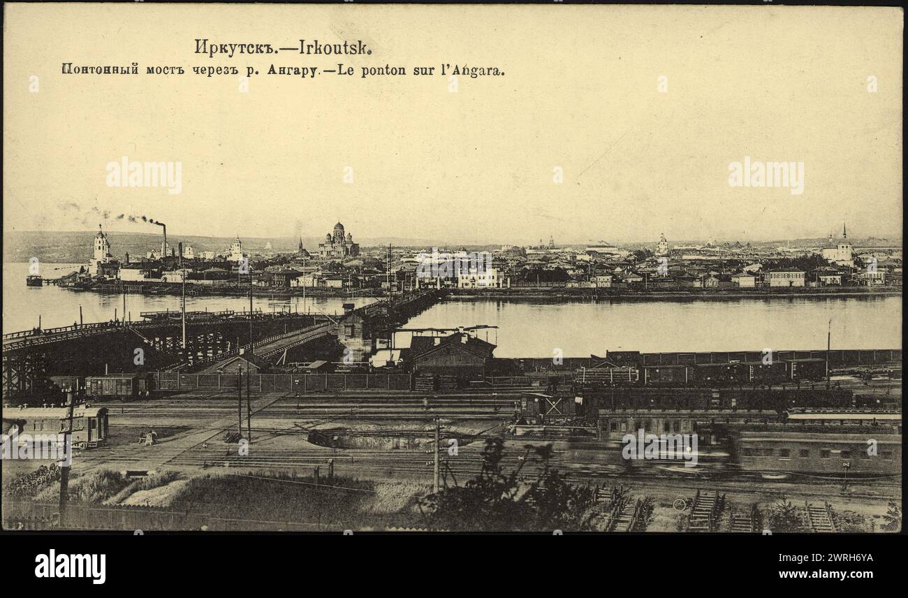 Irkutsk Pontoon bridge over the Angara River, 1904-1917. National ...