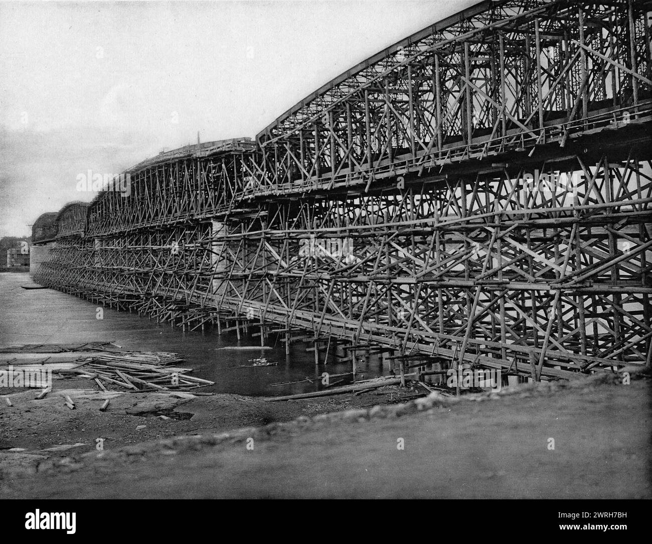 West Siberian Railroad. Building the Bridge Over the Ob River, 1892 ...