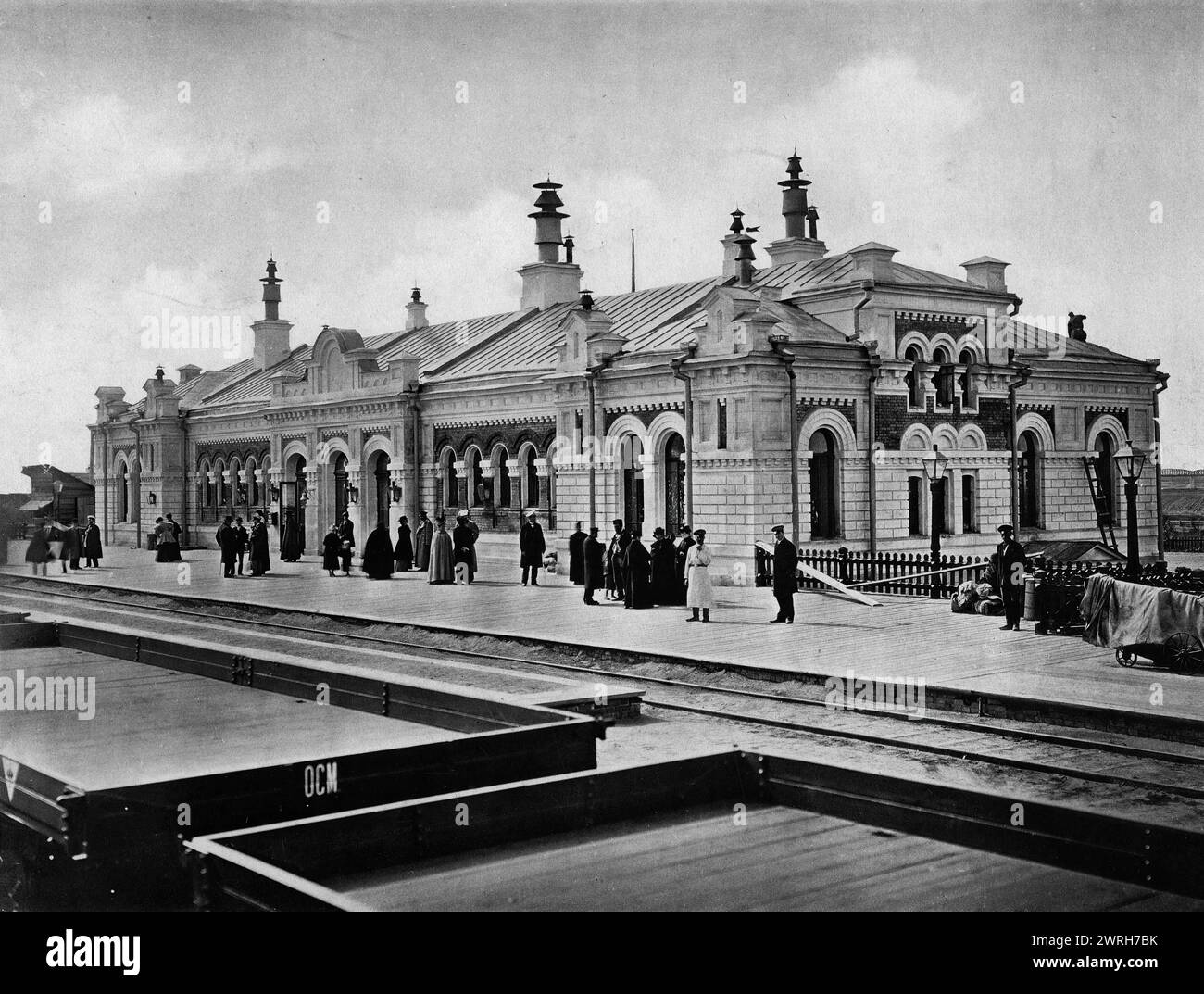 West-Siberian Railroad. The Passenger Terminal of Omsk Station (Front ...