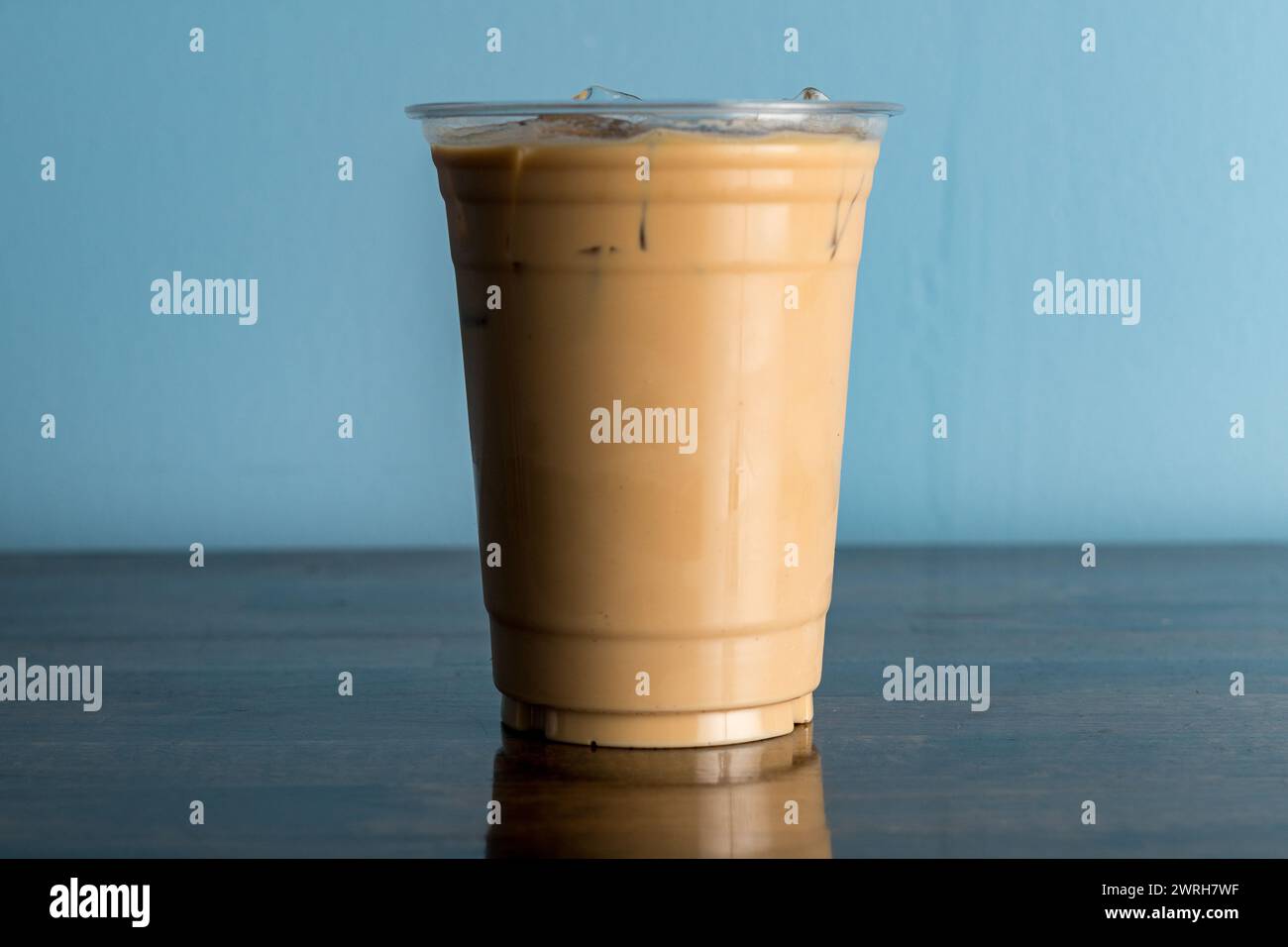 Iced latte in a cup Stock Photo - Alamy