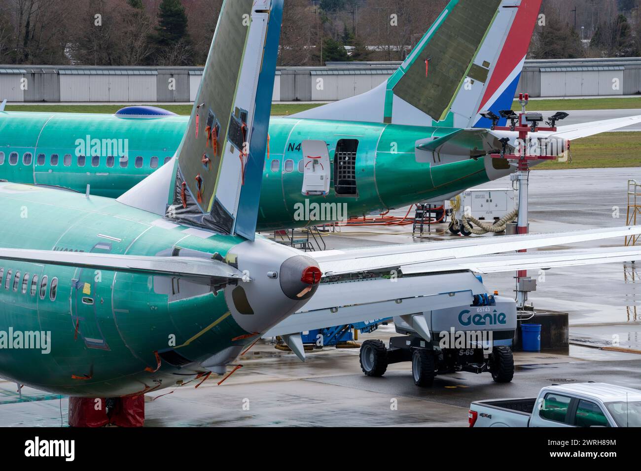 Renton, Washington, USA. 12th Mar, 2024. Boeing airplanes in various ...