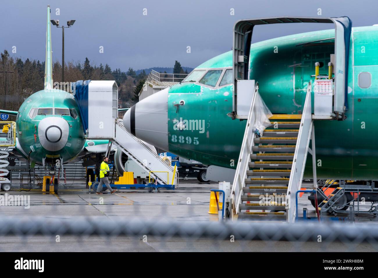 Renton, Washington, USA. 12th Mar, 2024. Boeing airplanes stand in ...