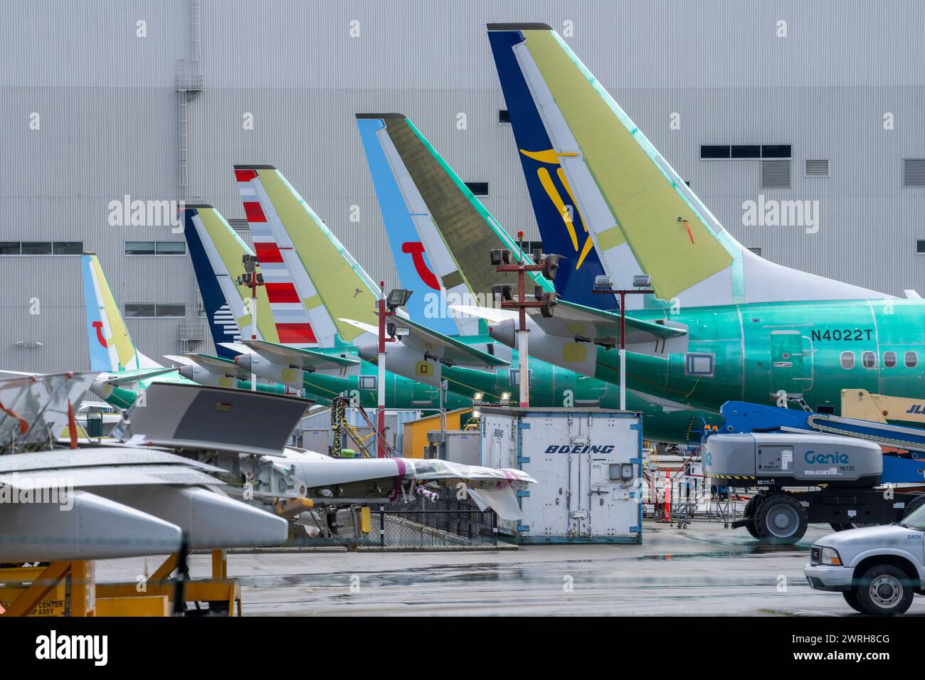 Renton, Washington, USA. 12th Mar, 2024. Boeing airplanes stand in ...