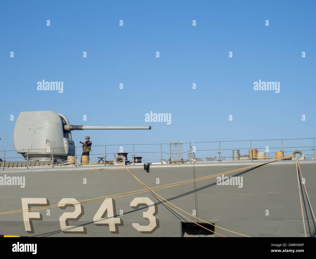 Batumi , Georgia. 03.05.2024 A warship is moored at the port. Patrol ...