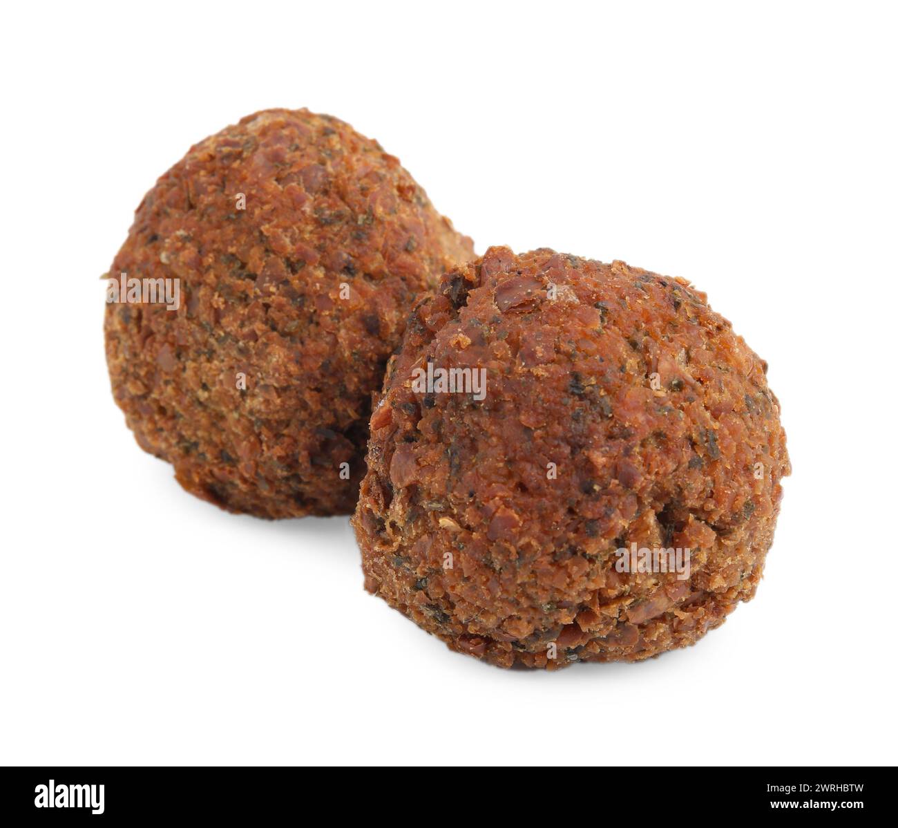 Two delicious falafel balls isolated on white Stock Photo - Alamy