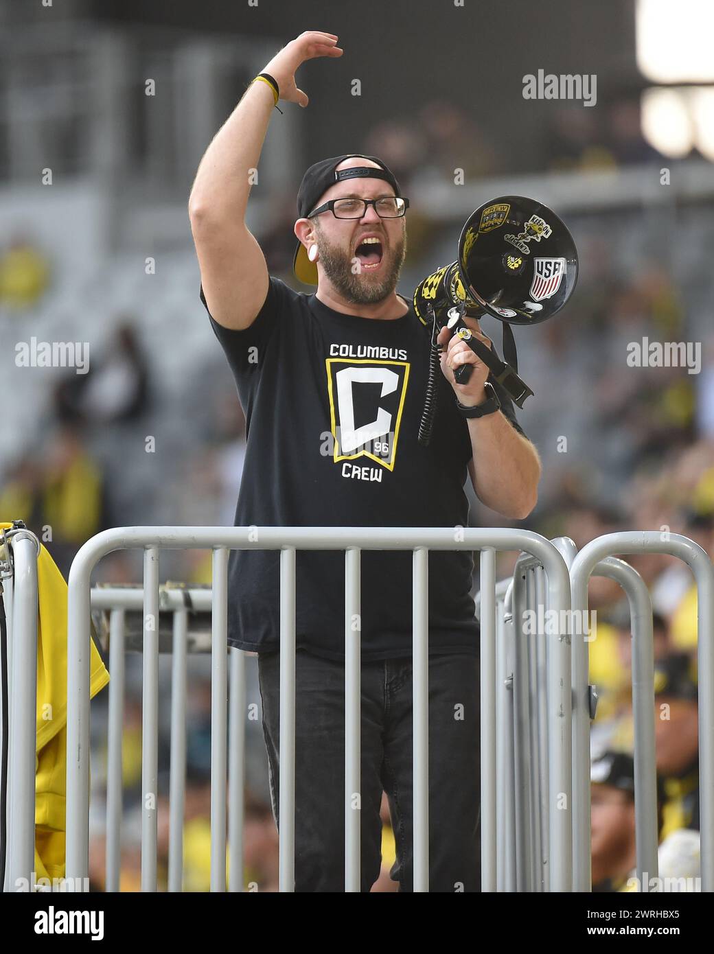 Columbus, Ohio, USA. 12th Mar, 2024. Columbus Crew Fans cheer their ...