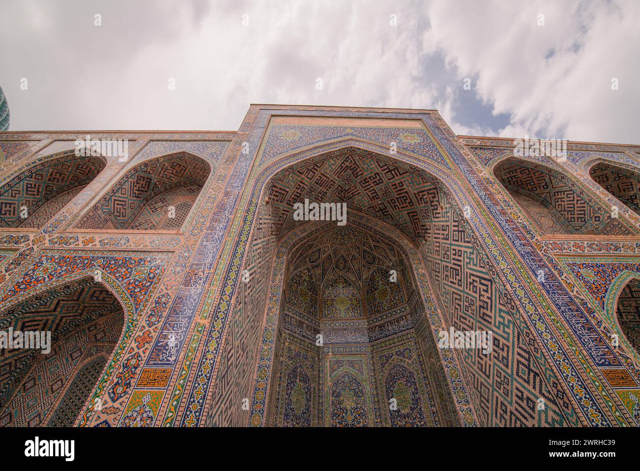 JUNE 23, 2023, SAMARQAND, UZBEKISTAN: Colorful exterior of tilya-kori ...