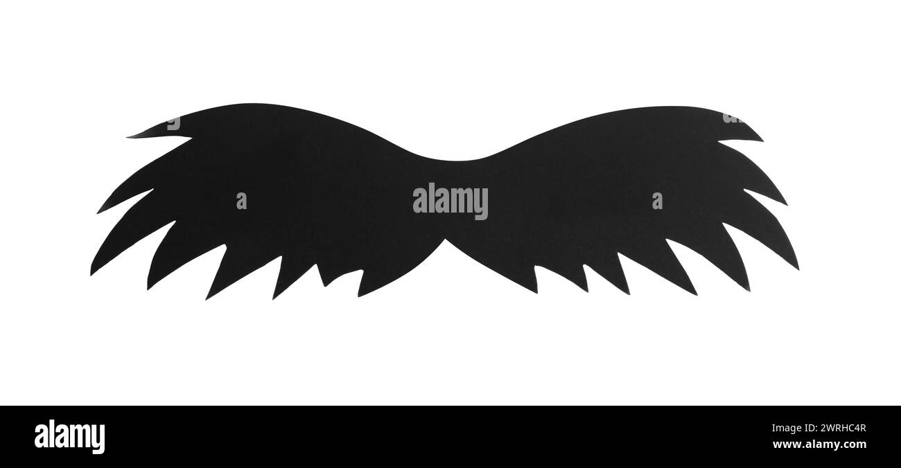 Fake paper mustache isolated on white, top view Stock Photo - Alamy