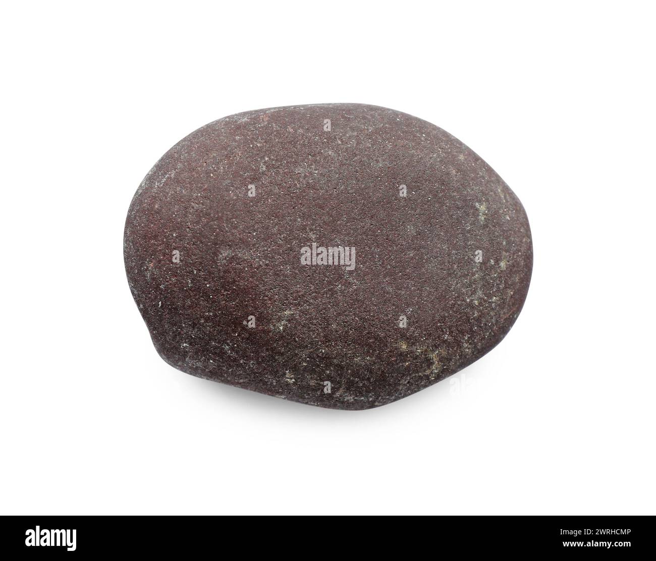 One dark grey stone isolated on white, top view Stock Photo - Alamy