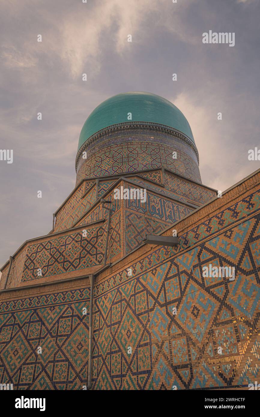JUNE 23, 2023, SAMARKAND, UZBEKISTAN: Panoramic view of Registan square ...